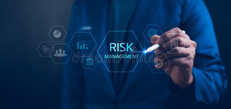 Risk Management Strategy Concept. Businessman Analyzing Risk ...