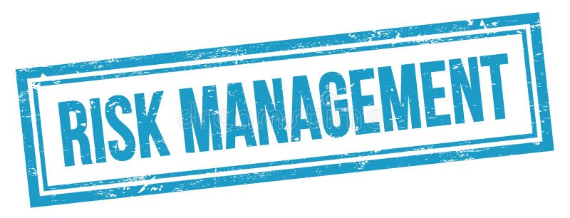 RISK MANAGEMENT Text Written on Blue Vintage Round Stamp Stock ...
