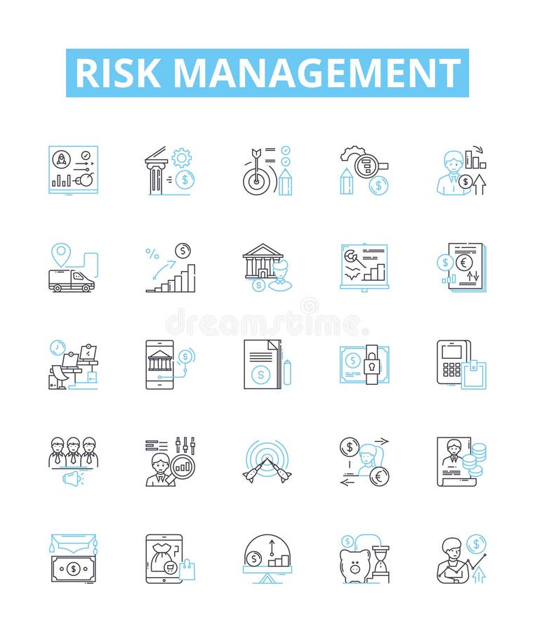 Risk Management Vector Line Icons Set. Risk, Management, Assess ... Risk Management Vector Line Icons Set. Risk, Management, Assess ...