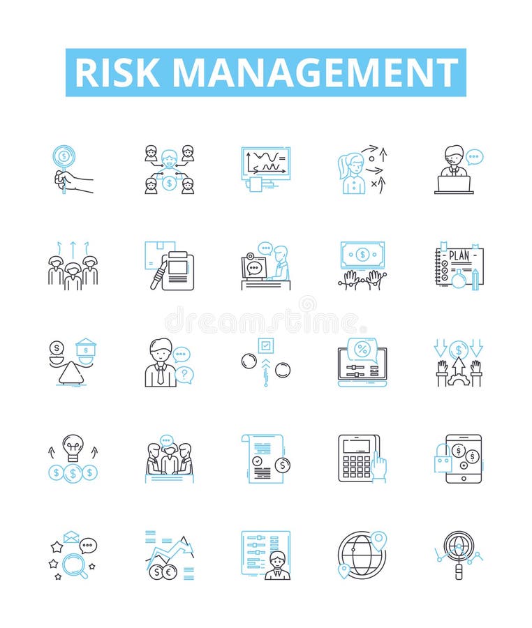 Risk Management Vector Line Icons Set. Risk, Management, Assess ...