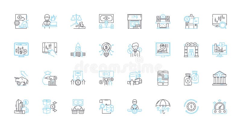 Risk Metrics Linear Icons Set. Probability, Volatility, Correlation ...