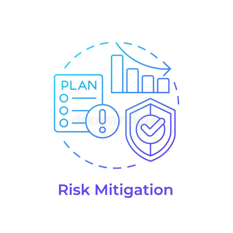 Risk Mitigation Blue Gradient Concept Icon Stock Illustration ...