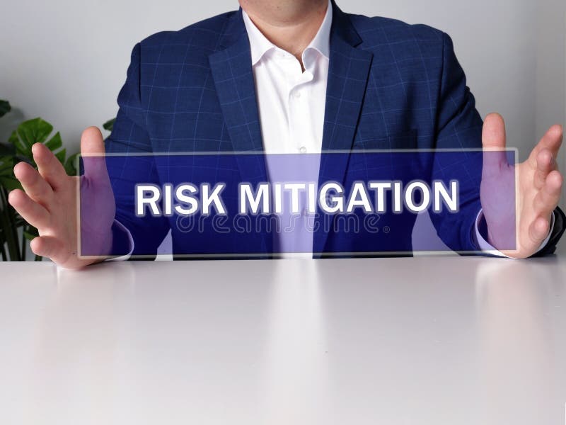 RISK MITIGATION Text in Futuristic Screen Stock Photo - Image of ...