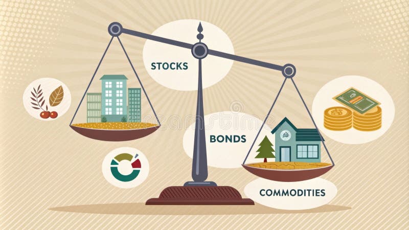 Risk Parity a Balanced Scale with Various Asset Classes Indicating a ...