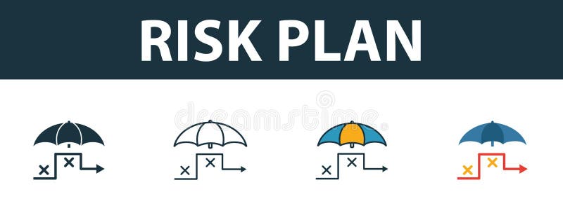 Risk Plan Icon Set. Four Simple Symbols in Diferent Styles from Risk ... Risk Plan Icon Set. Four Simple Symbols in Diferent Styles from Risk ...