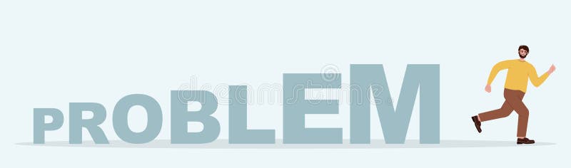 Risk or Problem Concept. Unhappy Character Under Difficult Stock Vector ...