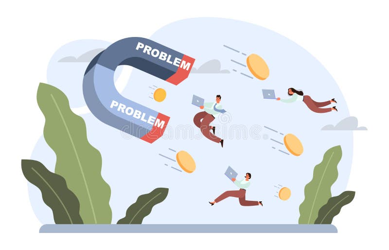Risk or Problem Concept. Unhappy Character Under Difficult Stock Vector ...