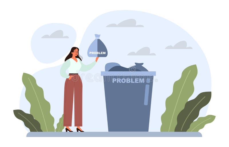 Risk or Problem Concept. Unhappy Character Under Difficult Stock Vector ...