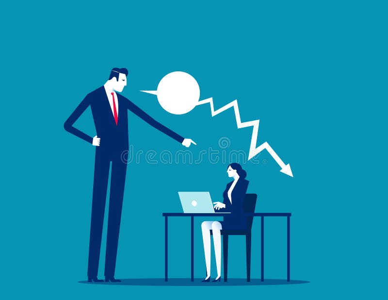 Risk. Productivity Decreases when the Boss Shouts Stock Vector ...