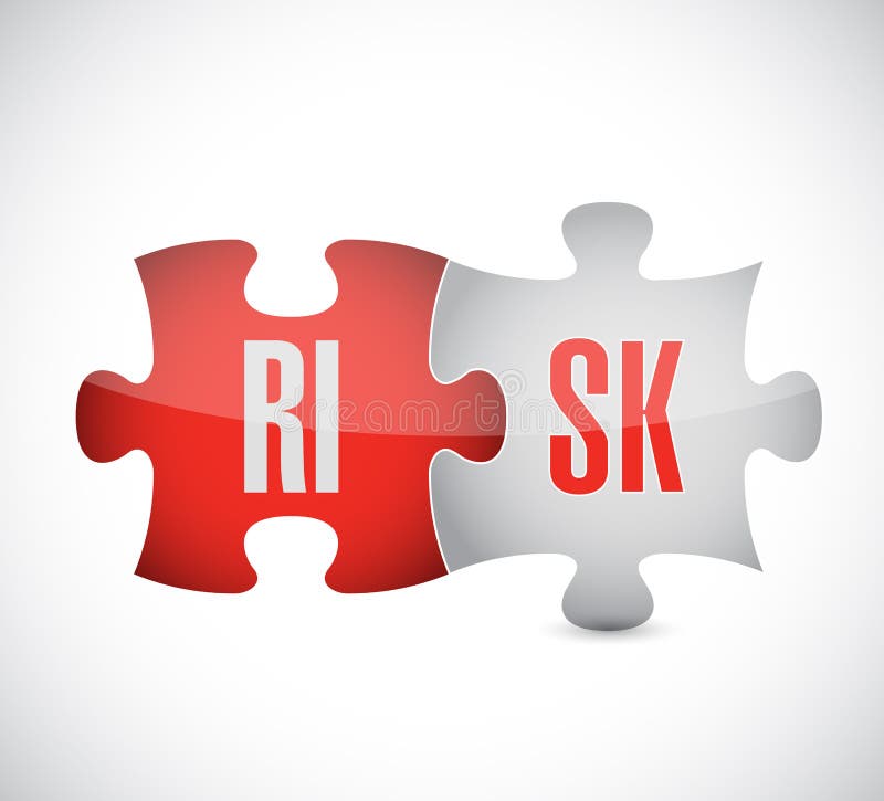 Risk on red puzzle piece stock illustration. Illustration of marketing ...