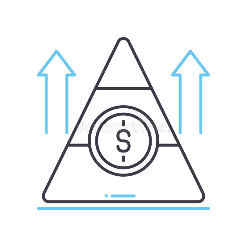 Risk Pyramid Line Icon, Outline Symbol, Vector Illustration, Concept ...
