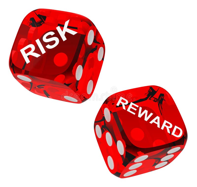 Risk and Reward - Words on Dice Stock Illustration - Illustration of ...