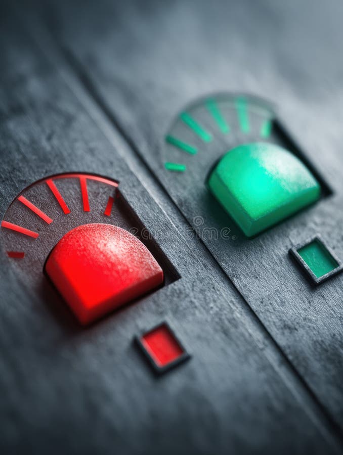 Risk Versus Reward Scale with Red and Green Lights Indicating Decision ...