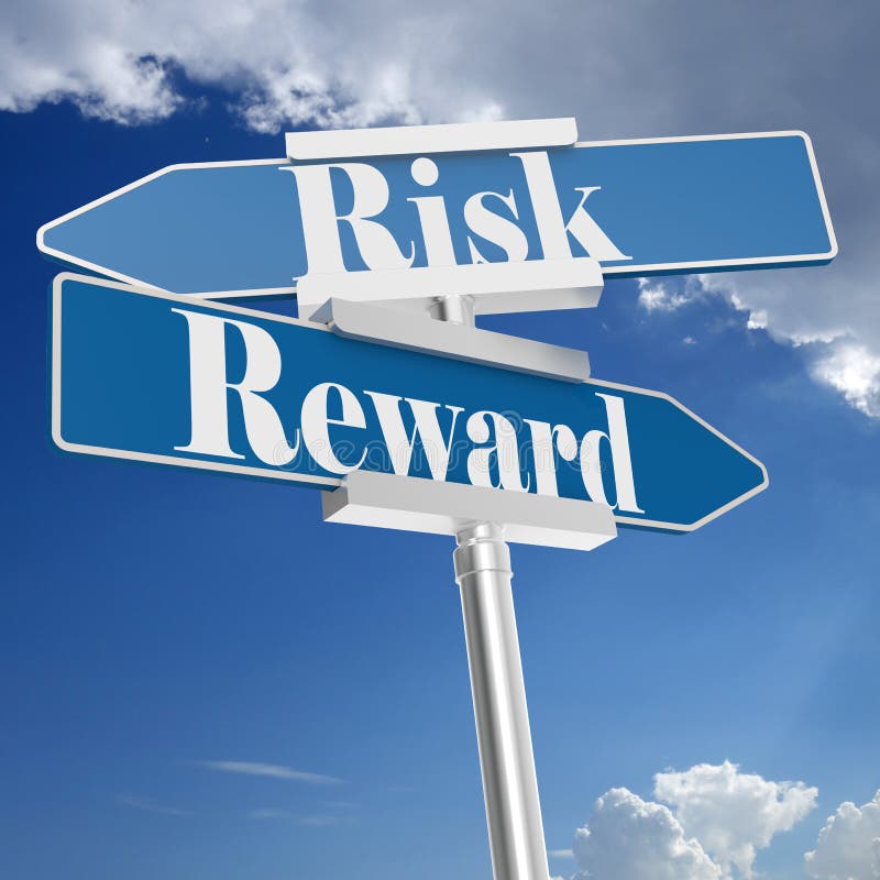 Risk and reward signs stock illustration. Illustration of word - 190734466