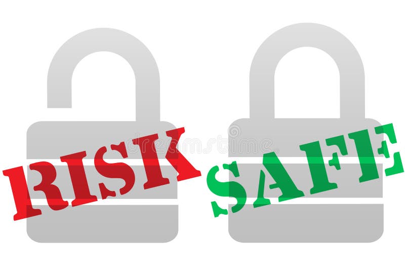 RISK SAFE Protection Security Lock Symbols Stock Vector - Illustration ...
