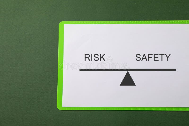 Risk and Safety Word with a Scales. Business Stock Image - Image of ...