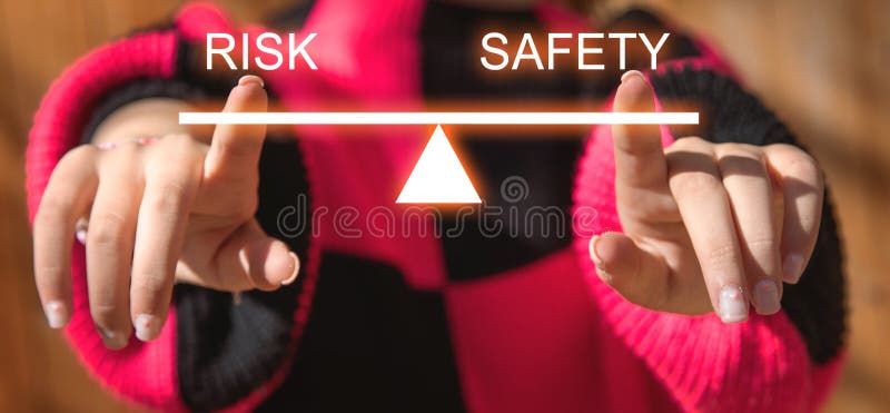 Risk and Safety Word with a Scales. Business Stock Photo - Image of ...