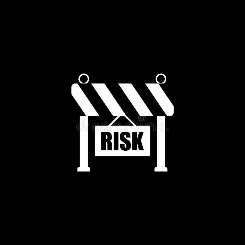 Risk Sign Isolated on Black Background Stock Vector - Illustration of ...