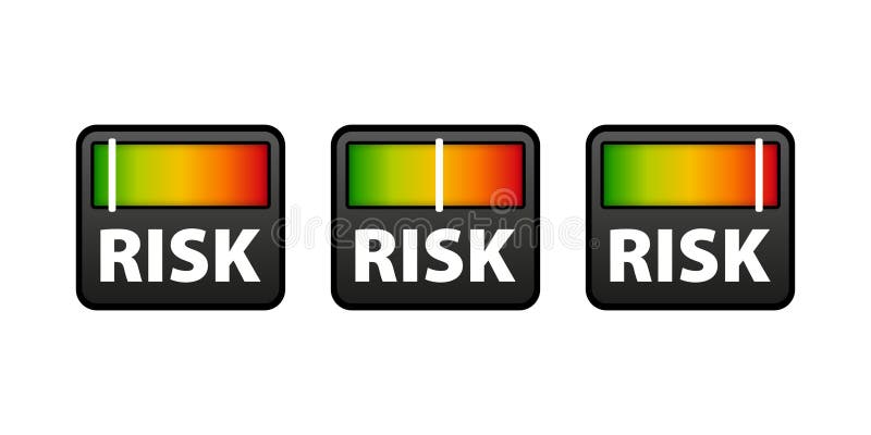 Risk Speedometer. Risk Gauge Icon Stock Vector - Illustration of risky ...
