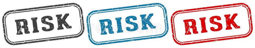 Risk Stamp. Risk Rectangular Stamp Set Isolated on White Background ...