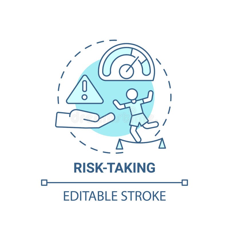 Risk-taking Behaviors Red Gradient Concept Icon Stock Vector ...