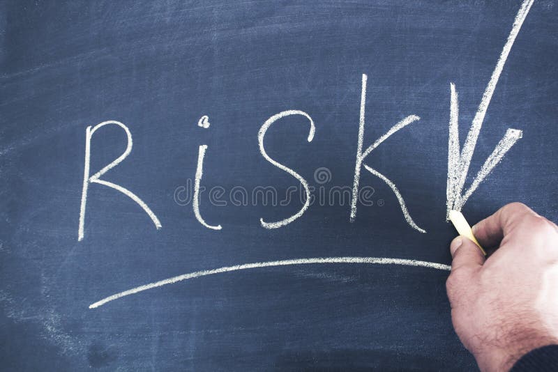 Risk text on chalkboard stock image. Image of management - 137188251