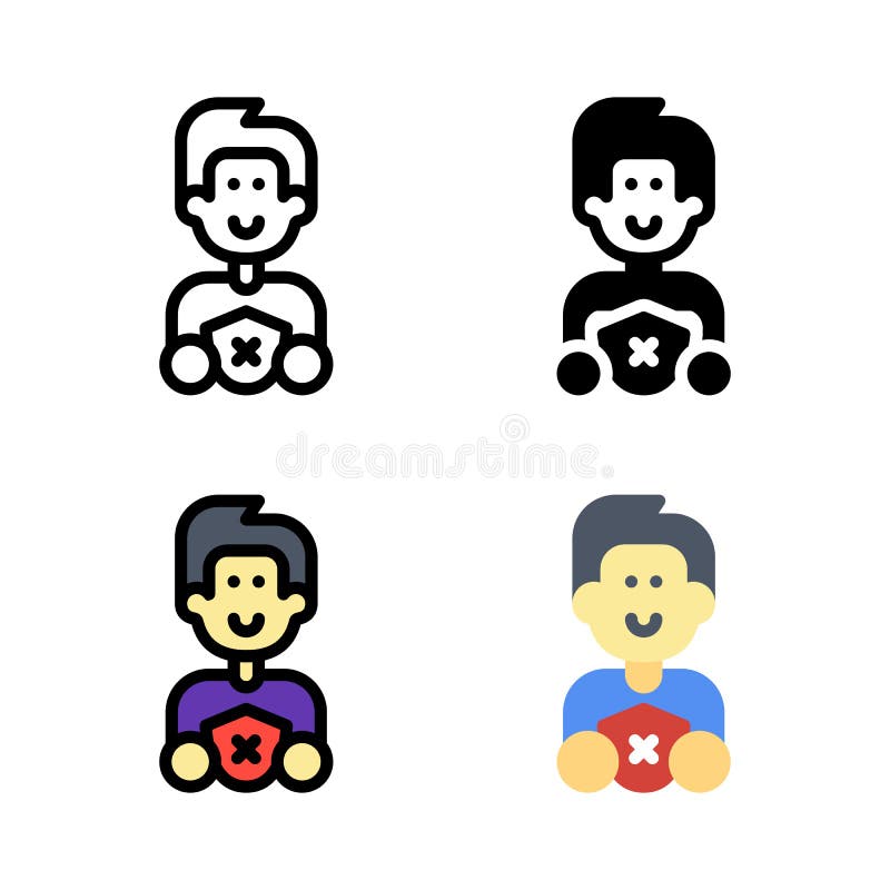 Risk Unsafety User Account Avatar Icon, Logo, and Illustration Stock ...