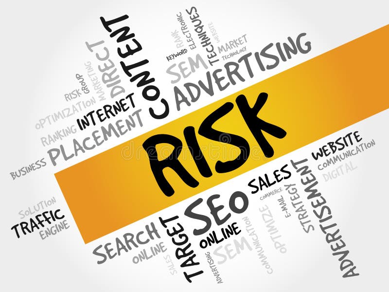 RISK word cloud stock illustration. Illustration of analysis - 202619538