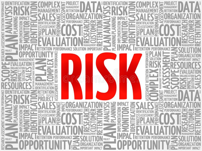RISK word cloud collage stock illustration. Illustration of layout ...