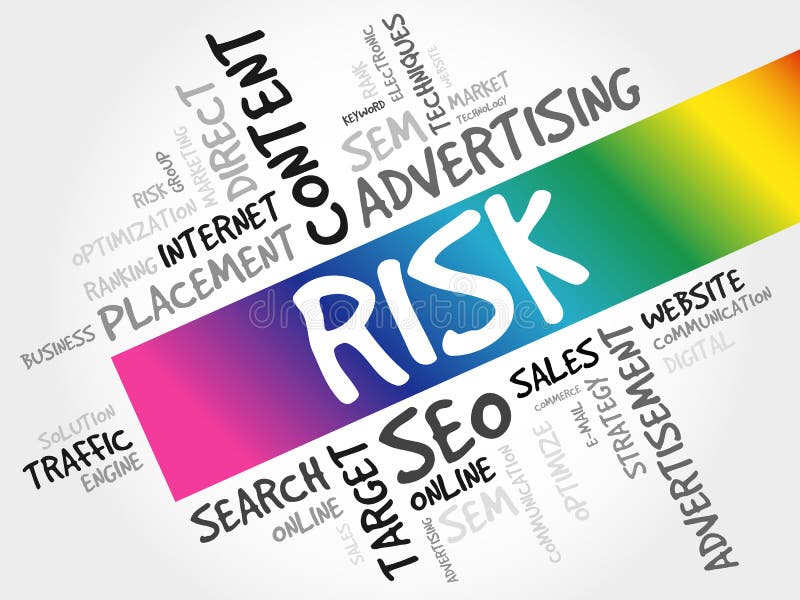 RISK word cloud concept stock illustration. Illustration of control ...