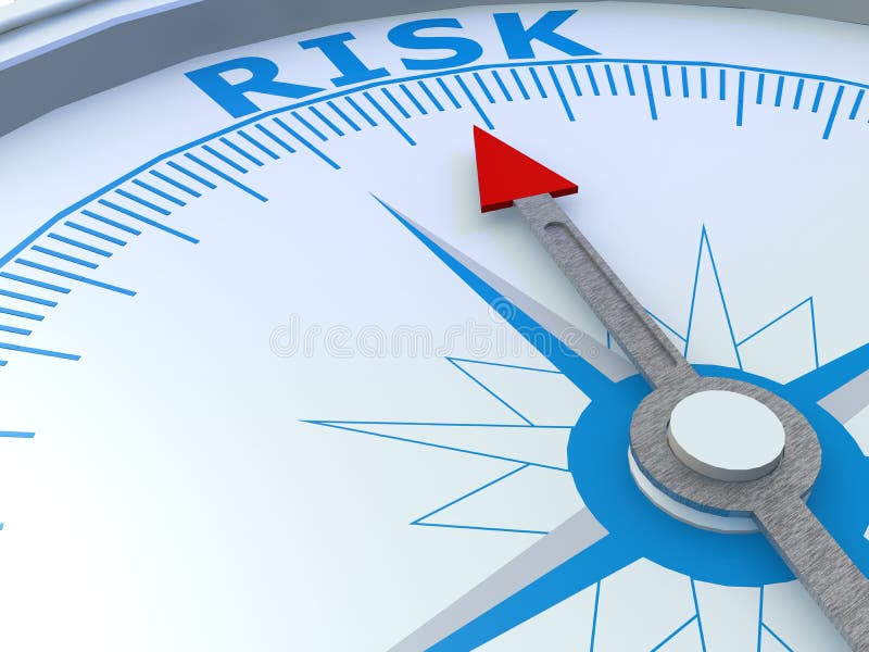 Compass with Risk Meter Closeup in Red,green,yellow 3d Render Stock ...