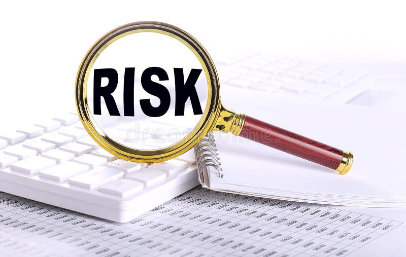 RISK Word through Magnifying Glass on Keyboard on the Chart Stock Image ...