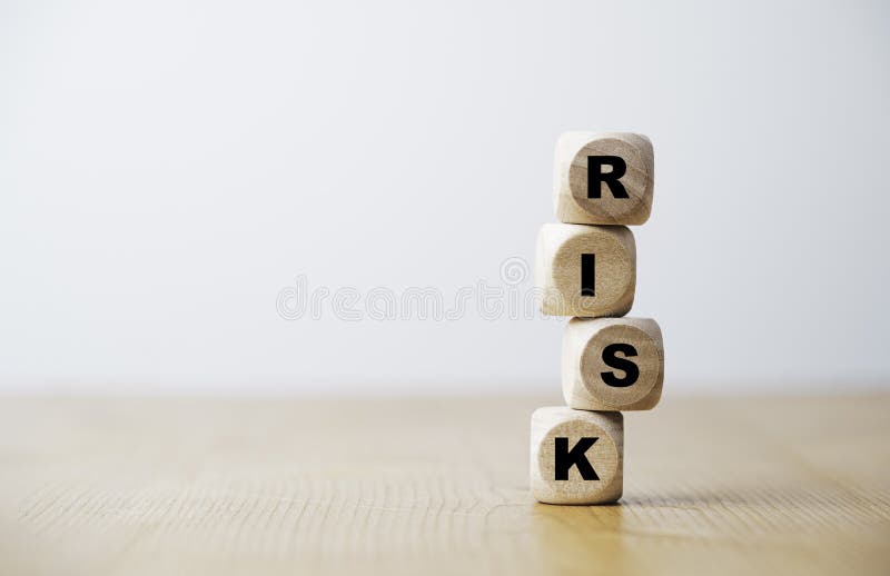 Risk Wording Print Screen on Unstable Wooden Cube Block for Risk ...