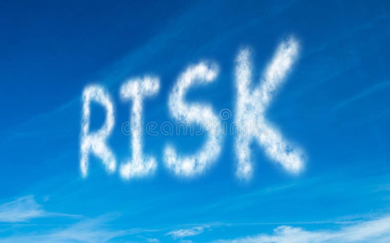 Risk Written in White in Sky Stock Illustration - Illustration of ...