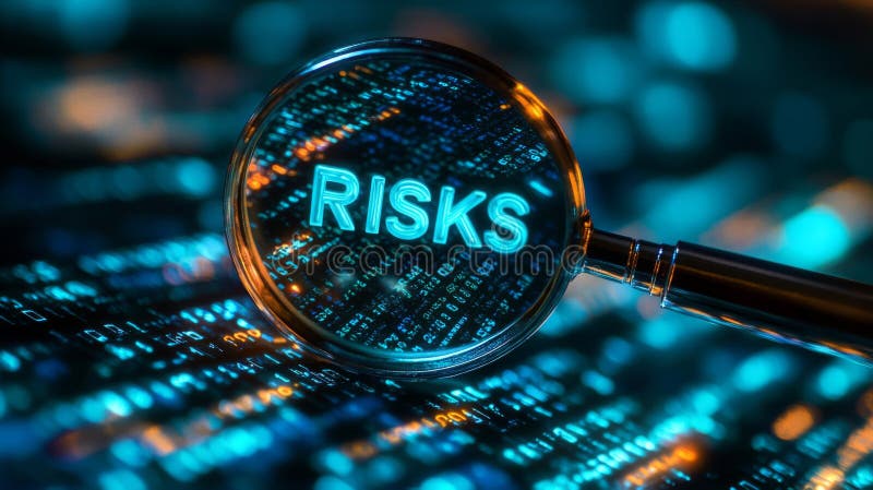 Risks Magnified Digital Data Analysis Stock Illustration - Illustration ...