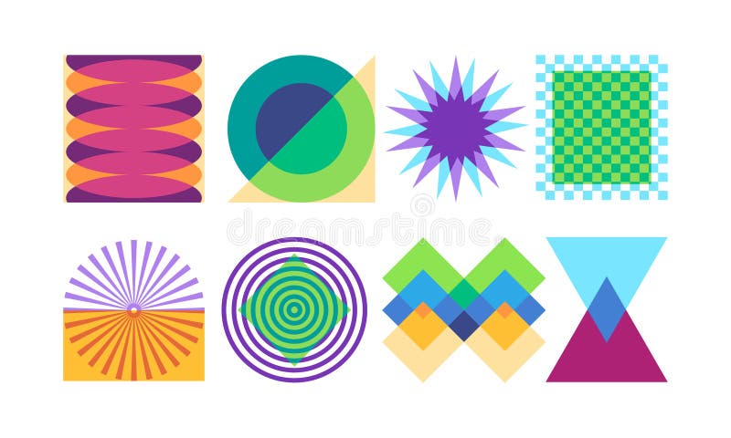 Risograph Colorful Geometric Shape Effect Abstract Pattern Aesthetic ...