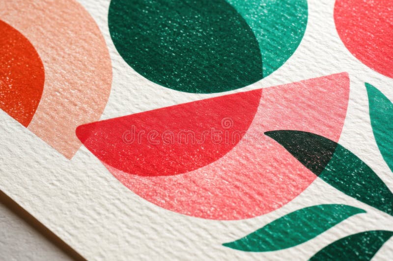 Risograph Texture Showing Colorful Geometric Shapes Creating an ...