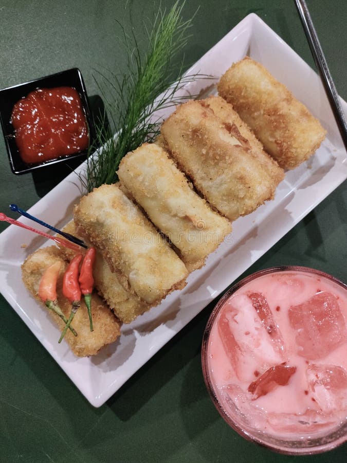 Risoles and red Velvet stock image. Image of simply - 262964003