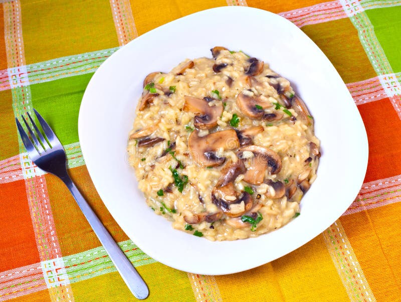 Wild Mushroom Risotto stock image. Image of color, rice - 27568659