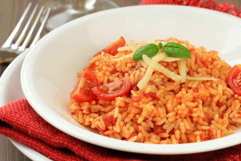 Risotto al pomodoro stock photo. Image of served, cherry - 25101198
