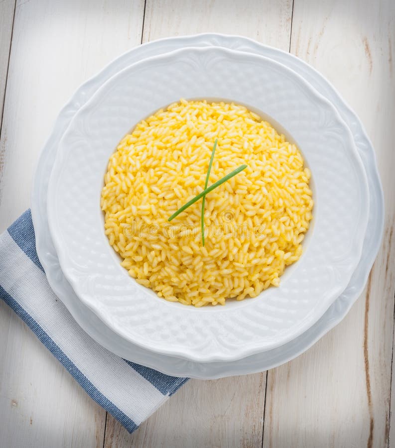 Risotto allo zafferano stock photo. Image of rice, chives - 27266760