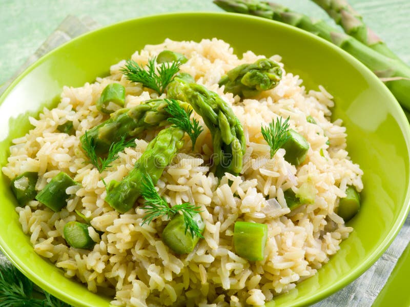 Asparagus risotto plate stock photo. Image of italian - 26741282