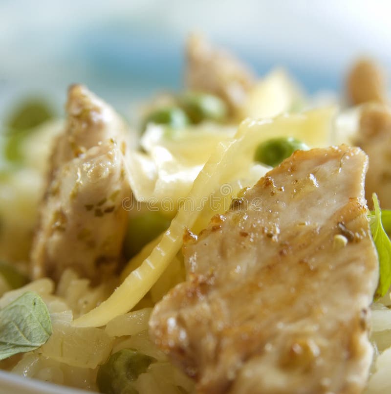 Risotto with Chicken Close-up Stock Photo - Image of parmesan, cheese ...