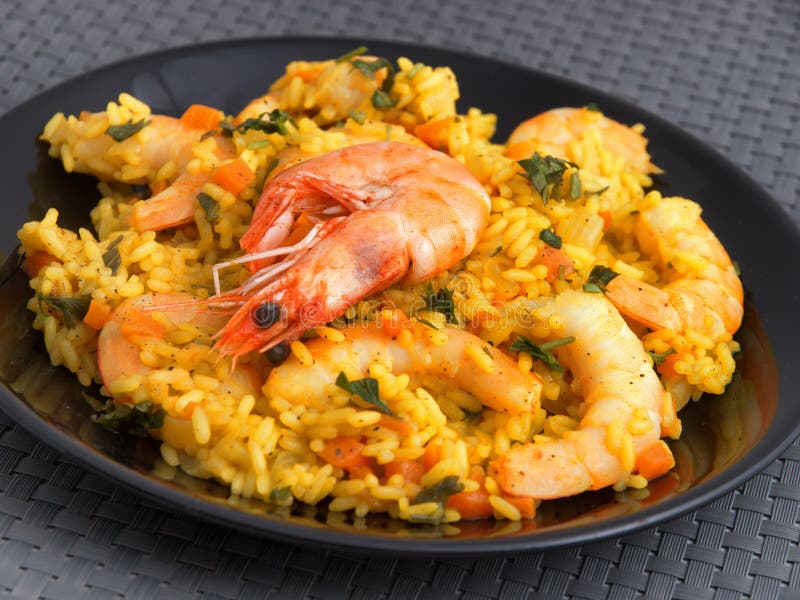 Risotto with Curry and Shrimps Stock Image - Image of gourmet, shrimps ...