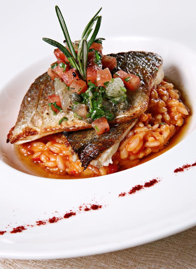Risotto with fish stock image. Image of vegetable, herb - 9106957
