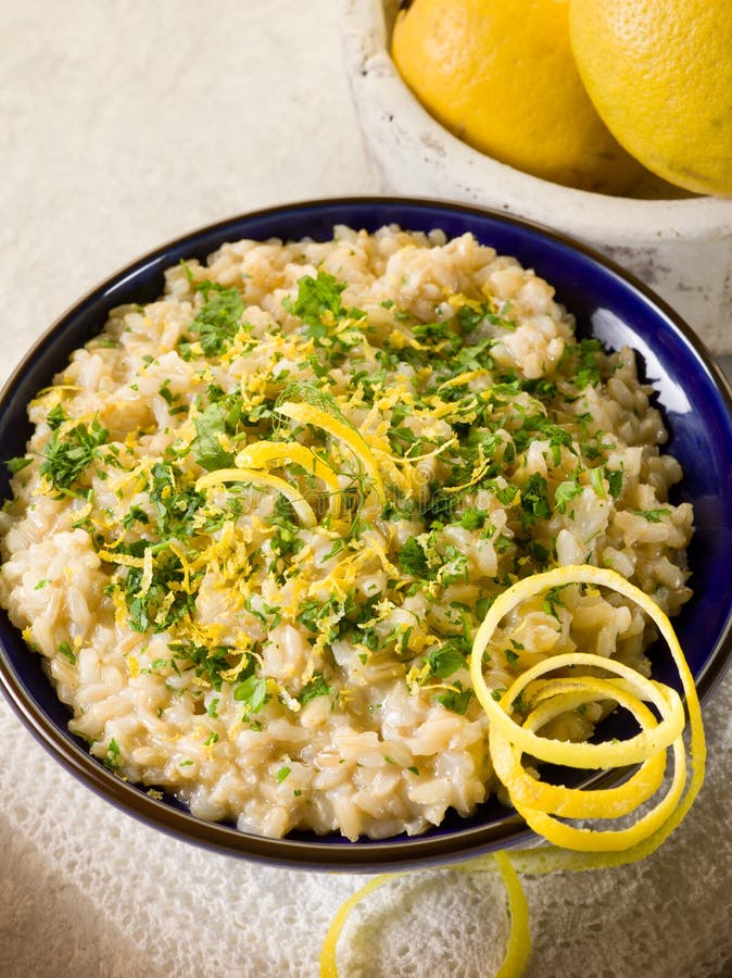 Risotto with Lemon and Parsley Stock Photo - Image of italian ...