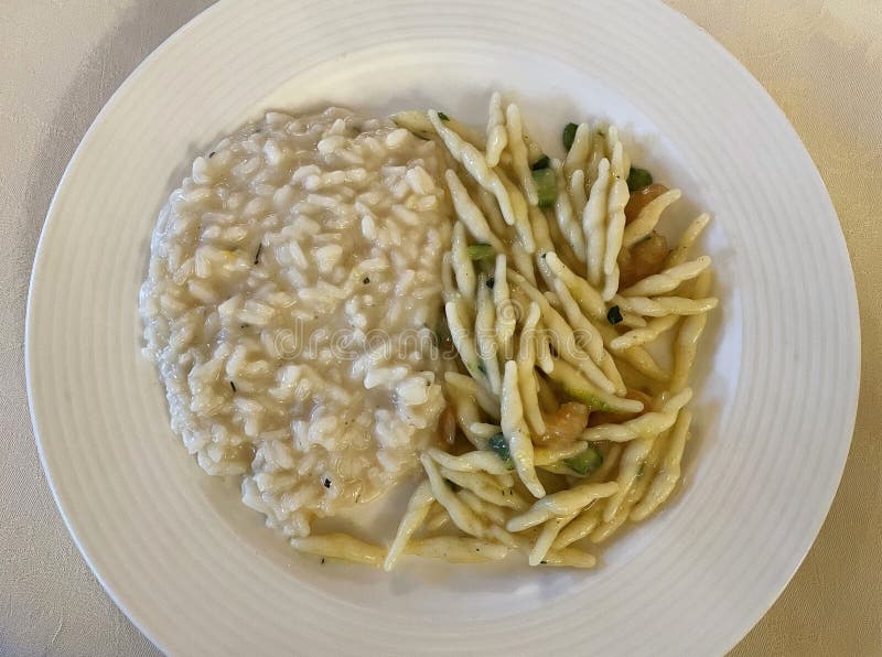 Risotto with Lemon and Strigoli with Prawns Stock Photo - Image of ...
