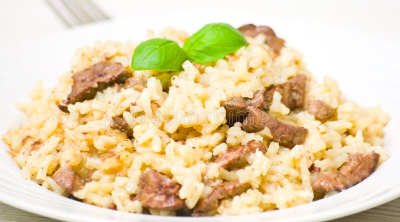 Risotto with liver stock photo. Image of culinary, kitchen - 32656690