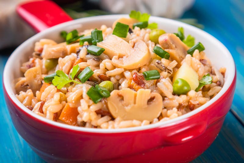 Risotto with Mushrooms Ande Vegetables Stock Photo - Image of mushrooms ...