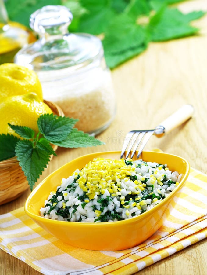 Risotto with Nettles and Lemon Stock Image - Image of lunch, cuisine ...